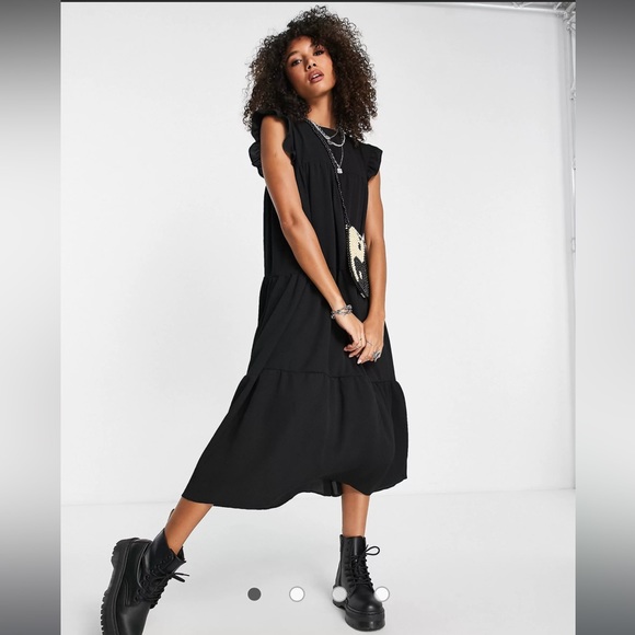 ASOS | Dresses | Asos Frill Sleeve Midi Dress | Poshmark